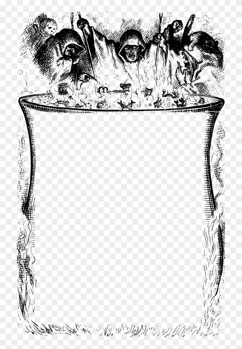 Halloween Border Vector Free Transparent Images - Creepy Witch Border ...