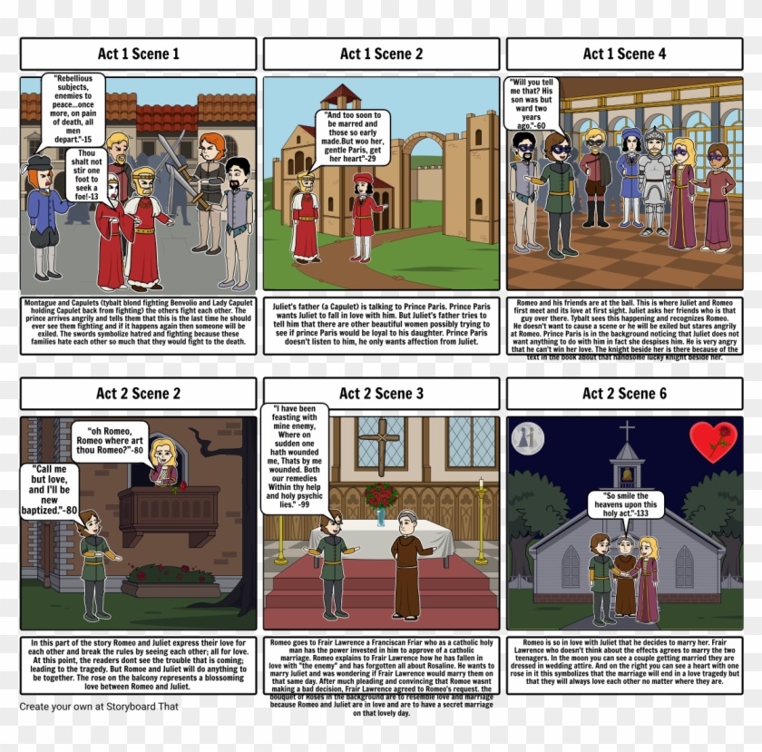 Romeo And Juliet Comic Strip - Romeo And Juliet Comic Strip Act 4, HD ...