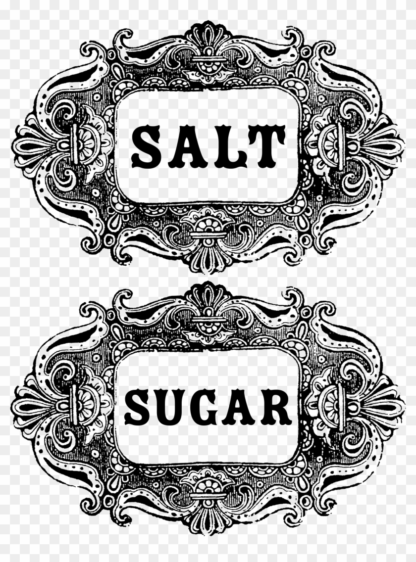 2778 Salt Sugar Labels Free Vintage Clip Art - Salt And Sugar Labels ...