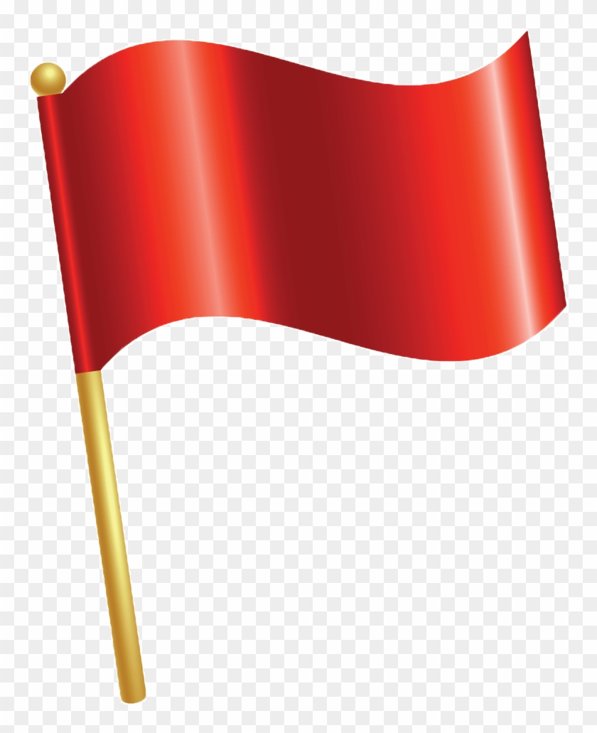 Red Flag On Flagpole Flying - Красный Флаг Вектор Png, Transparent Png ...