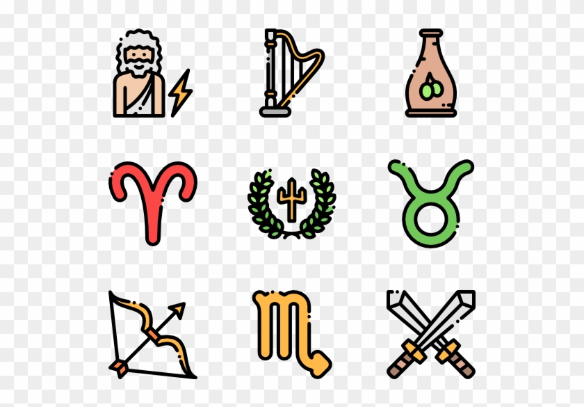 Greek Mythology - Ancient Greek Icons, HD Png Download - 600x564 ...