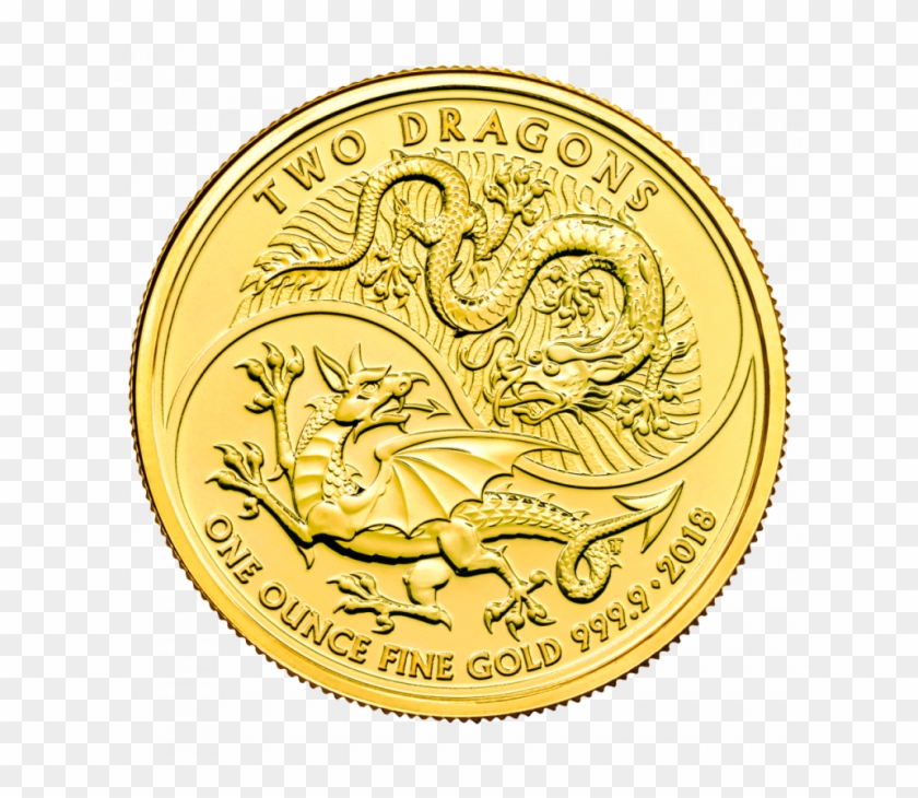1 Oz Two Dragons Gold Coin Front - Two Dragons Gold Coin, HD Png ...
