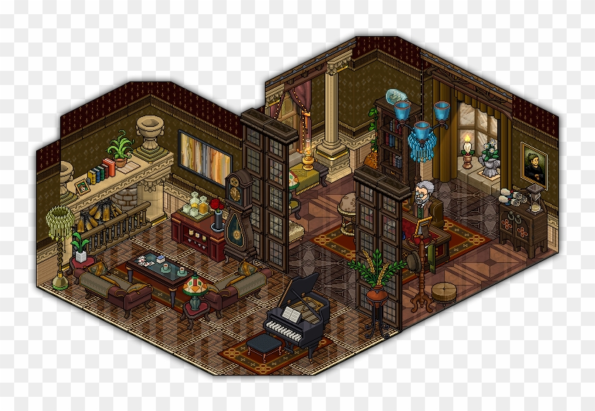 Victorian Study And Living Room - Pixel Art Manor, HD Png Download ...