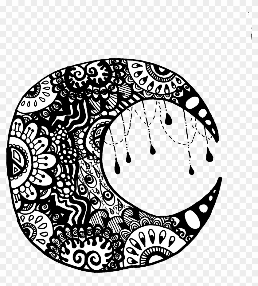 Gypsy Moon Zentangle - Moon, HD Png Download - 3024x4032(#3733665 ...