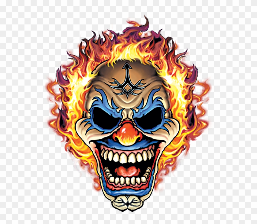 Flaming Clown Skull - Sugar Skull Clown, HD Png Download - 675x675 ...
