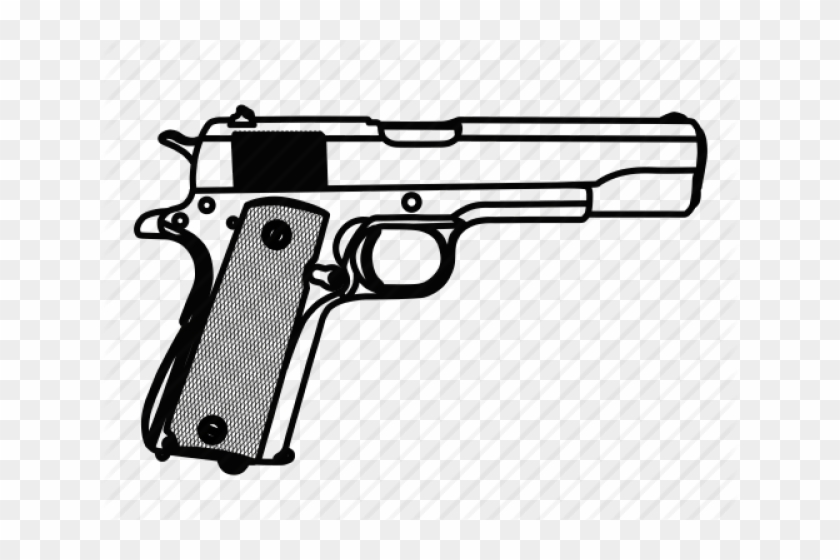Drawn Pistol M1911 - Firearm, HD Png Download - 640x480(#3738167) - PngFind