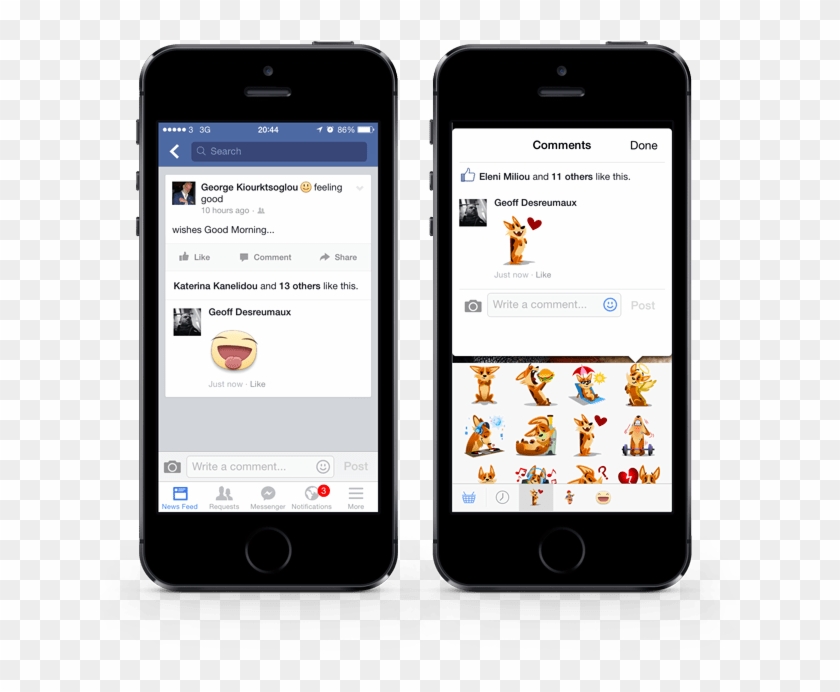 Wersm Iphone Facebook Stickers Comments - Touchscreen, HD Png Download ...