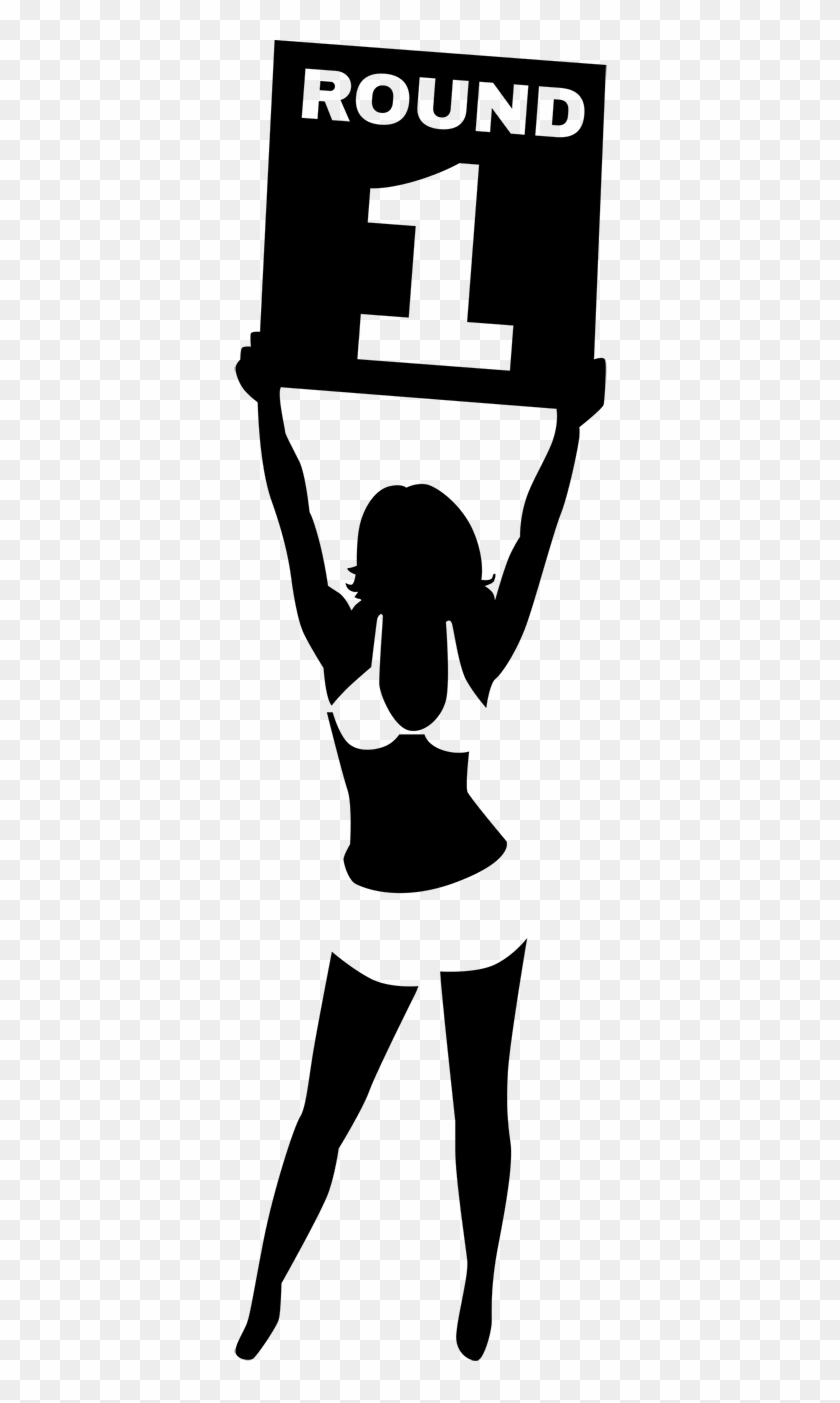 Boxing Ring Girl Wall Sticker - Round 1 Boxing Sign, HD Png Download ...