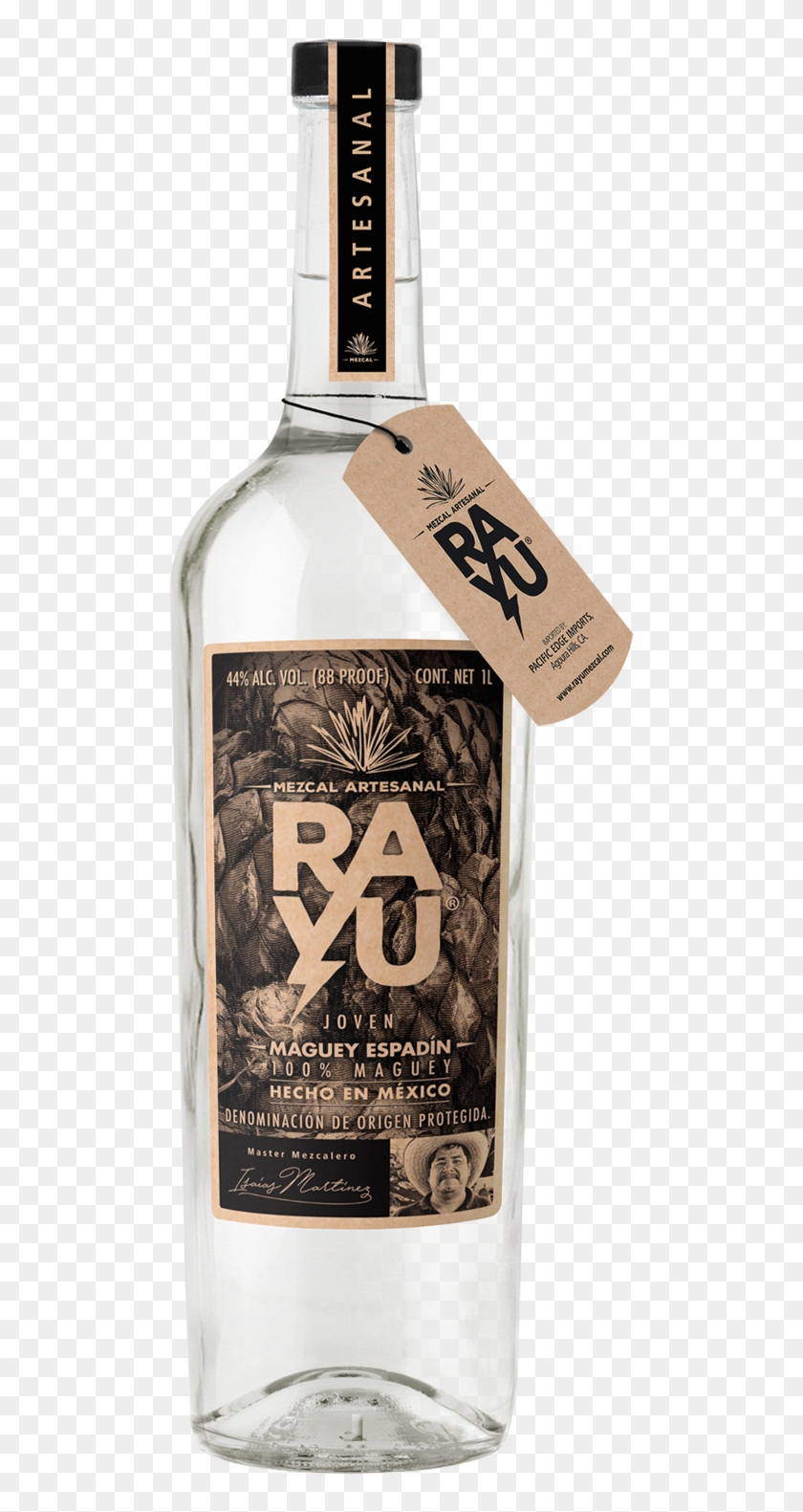 Mezcal Artesanal Rayu - Glass Bottle, HD Png Download - 700x1600 ...