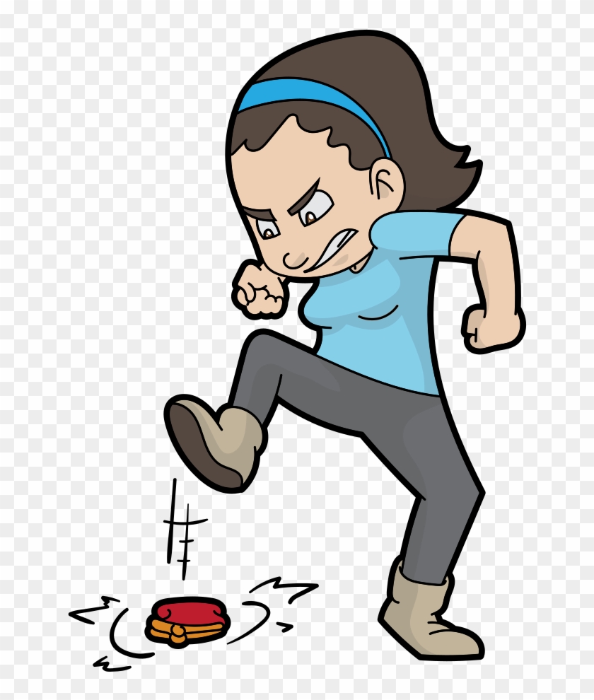 Angry Cartoon Woman Stomping On Her Coin Purse - Cartoon, HD Png ...