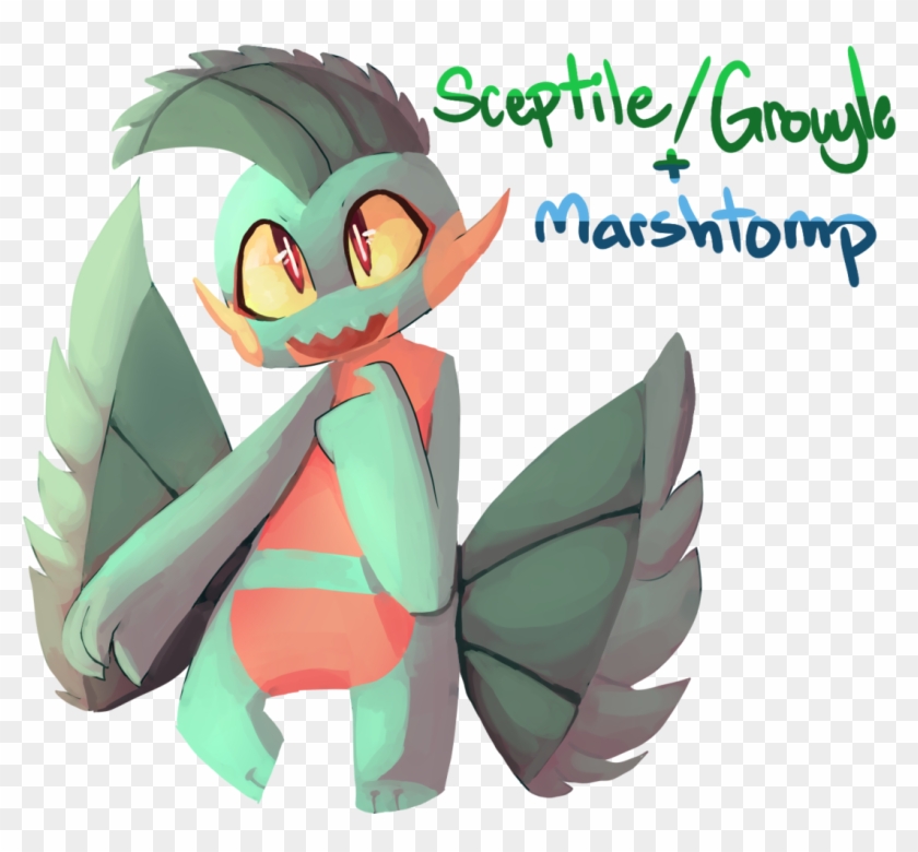 Sceptile/grovyle And Marshtomp Fusion - Cartoon, HD Png Download ...
