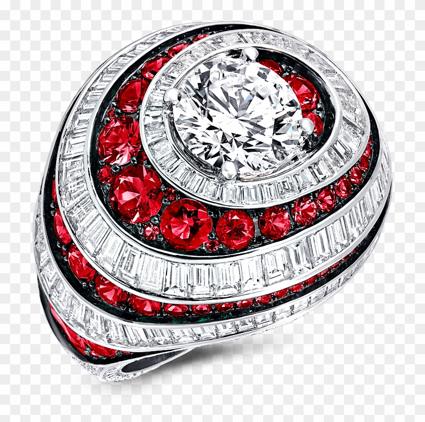 A Graff Ruby And Diamond Swirl Baguette Ring Featuring - Graff Ruby ...