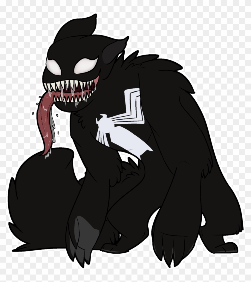 Venom But He Has Cat Ears And A Fluffy Tail He's A - Cartoon, HD Png ...