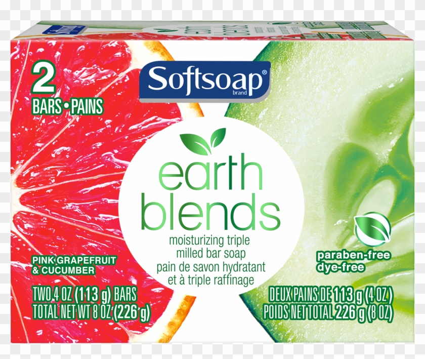 Softsoap Earth Blends Bar Soap, Pink Grapefruit & Cucumber, - Softsoap ...