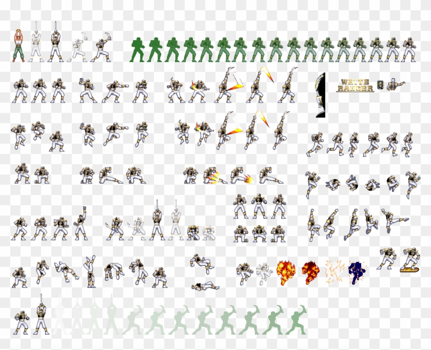 White Ranger By Cyrus Annihilator - Power Rangers Snes Sprites, HD Png ...