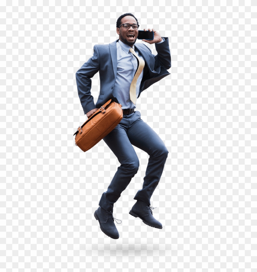 Guy Jumping With Phone - Gentleman, HD Png Download - 568x908(#4073659 ...
