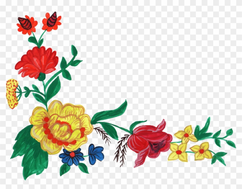 5 Watercolor Flower Corner Vol - Flowers Images Hd Download, HD Png ...