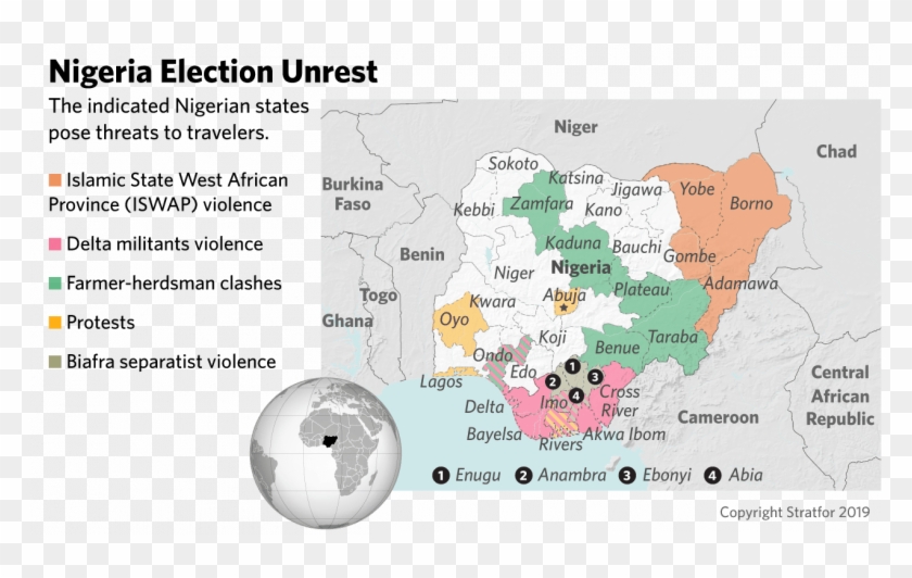 A Map Of Security Threats In Nigeria - Atlas, HD Png Download - 784x452 ...