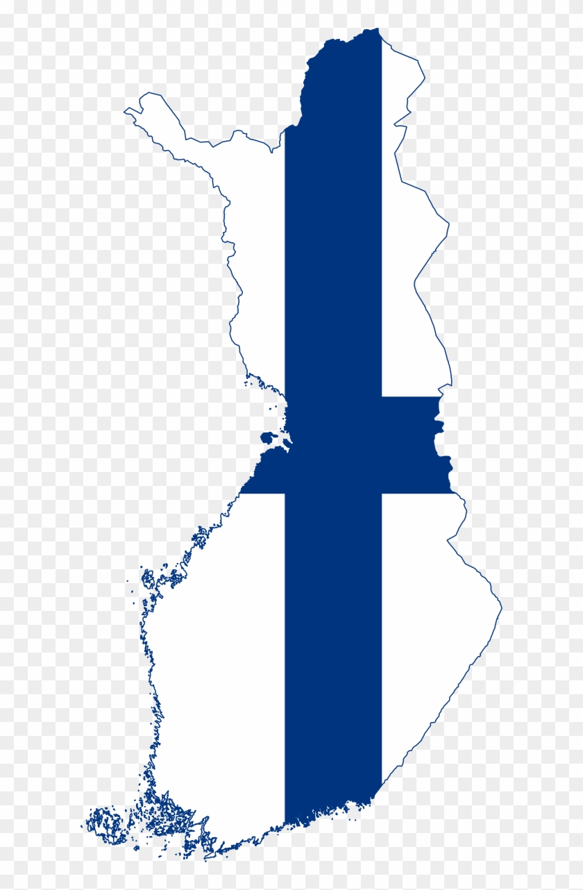 Flag-map Of Finland - Finland Map And Flag, HD Png Download - 608x1202 ...