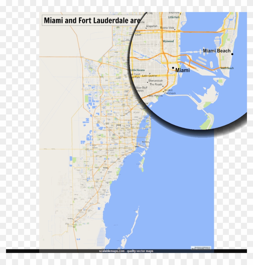 Image Royalty Free Stock Miami Vector Map - Atlas, HD Png Download ...