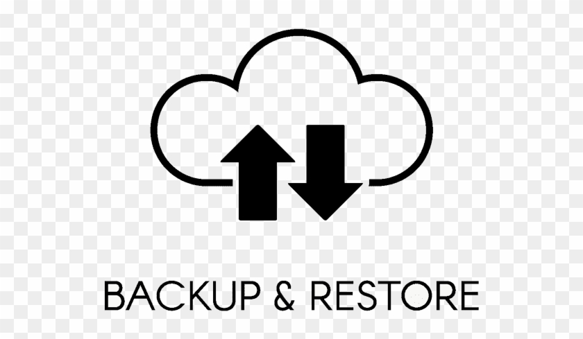 Cloud With Up And Down Arrow For Backup And Restore - Line Art, HD Png ...