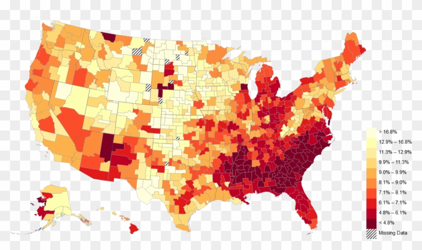 Us Commuting Zone Map, HD Png Download - 1358x708(#4273161) - PngFind