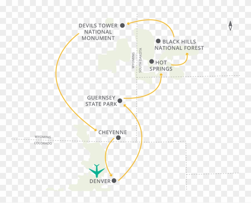 Map Of Mount Rushmore Crazy Horse And Devils Tower, HD Png Download ...