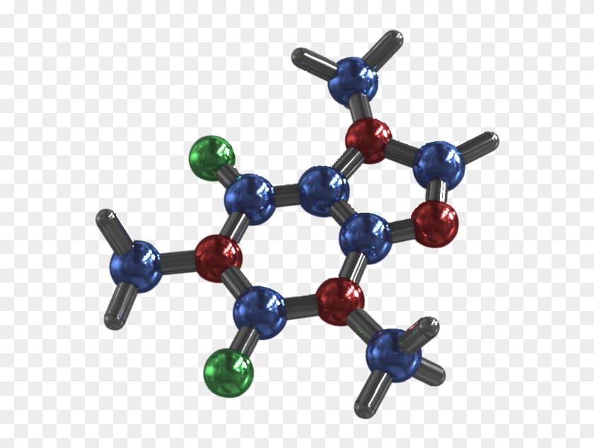 Caffeine Molecule Refl - Bead, HD Png Download - 631x568(#4294804 ...