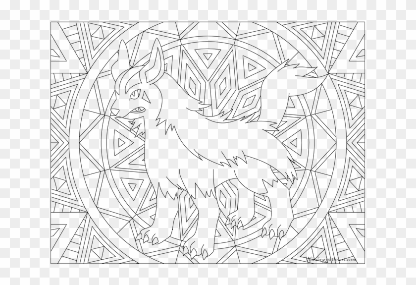 Adult Pokemon Coloring Page Mightyena - Pokemon Coloring Page Adults ...
