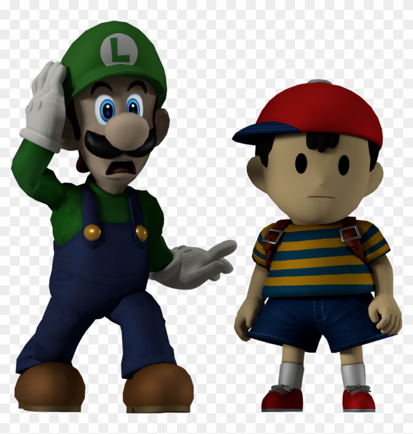 Luigi And Ness - Ness Ssb4 3d Model, HD Png Download - 1200x1200 ...