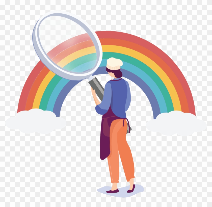 Rainbow And Magnifying Glass