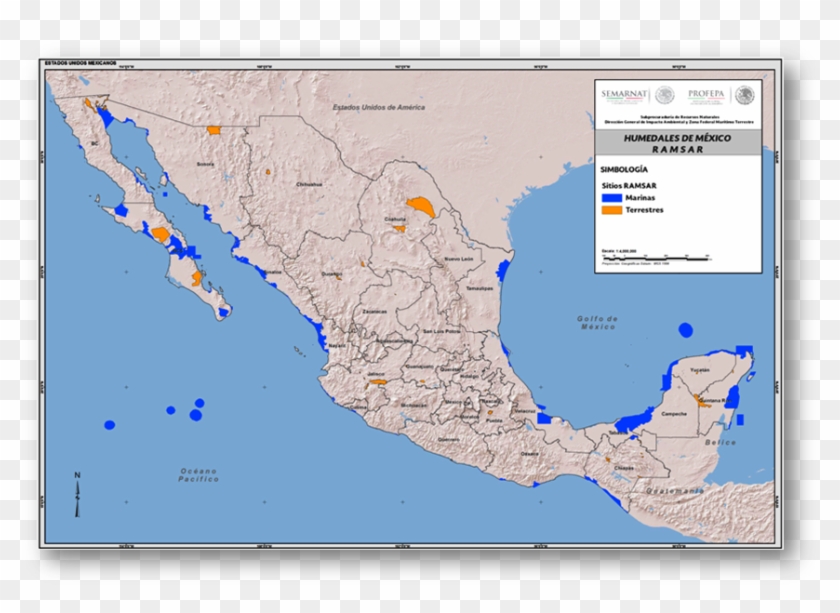 Mapa De Humedales En México - Ubicacion De Humedales En Mexico, HD Png ...