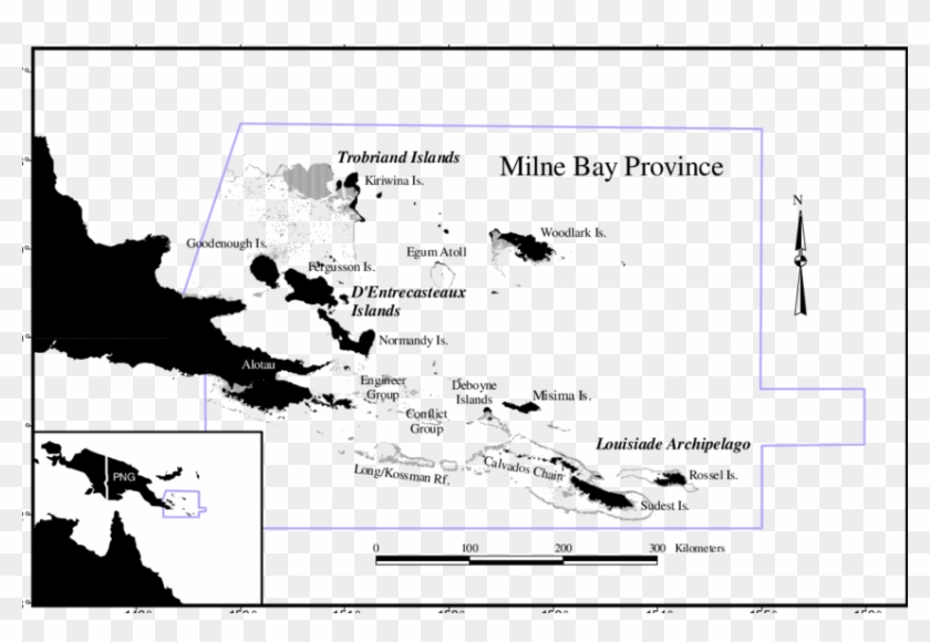 Map Of Milne Bay Province Showing The Major Island - Milne Bay Province ...