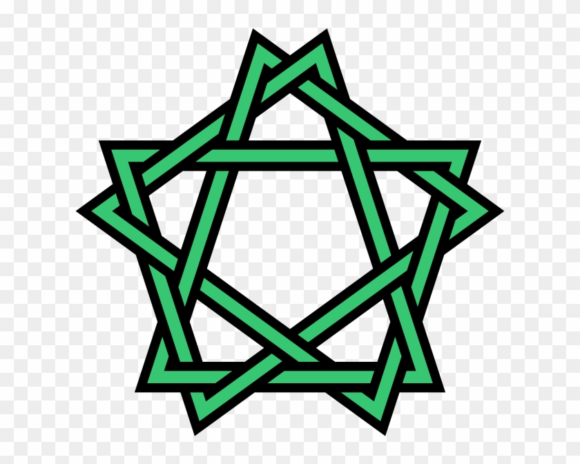 Interlaced Ten-point Star In Irregular Decagon - Ten Pointed Star Png ...