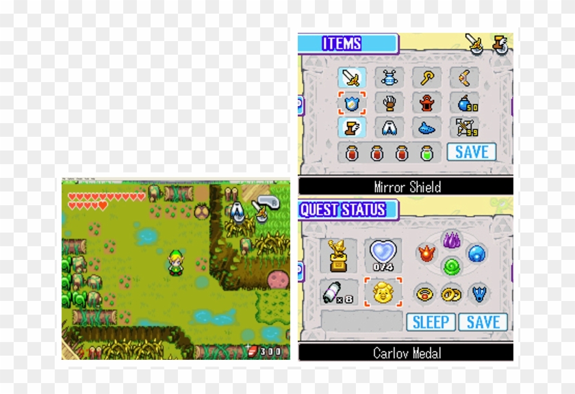Gameplay And Inventory - Legend Of Zelda Minish Cap Inventory, HD Png ...