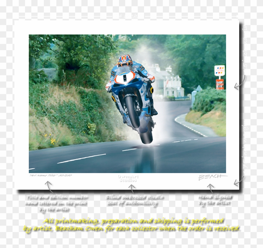 David Jefferies 24 X 18-inch Art Reproduction - Isle Of Man Tt Painting ...