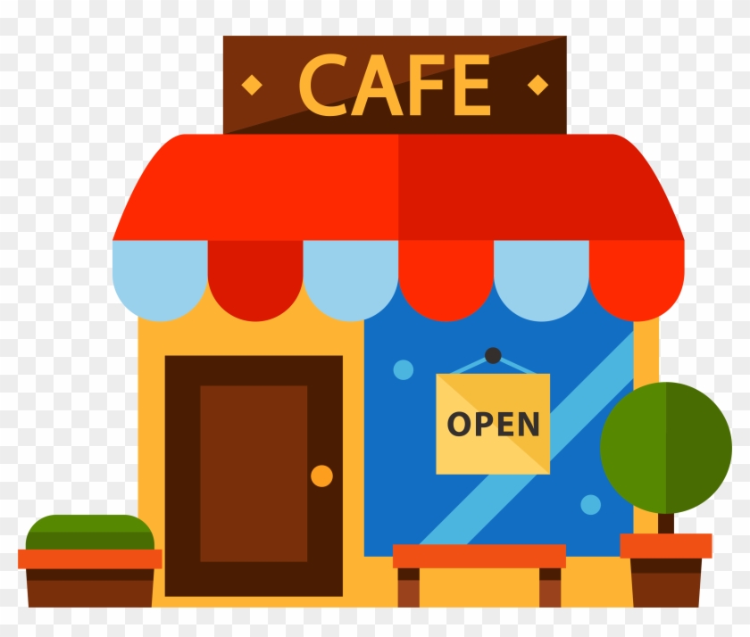 Cafe Restaurant Cartoon Color Coffee House Transprent - Cafe Shop ...