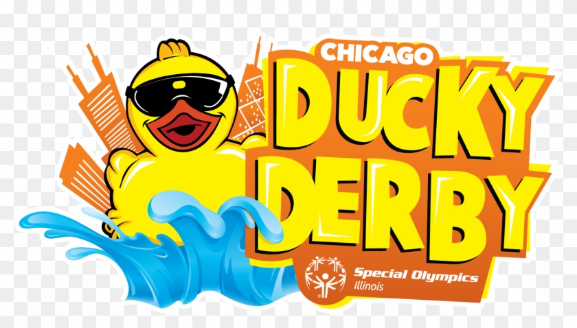 2018 Chicago Ducky Derby Logo Primary Horizontal White - Duck Derby, HD ...