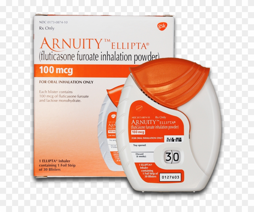 Arnuity Ellipta 100mcg Packaging - Arnuity Ellipta 100, HD Png Download ...