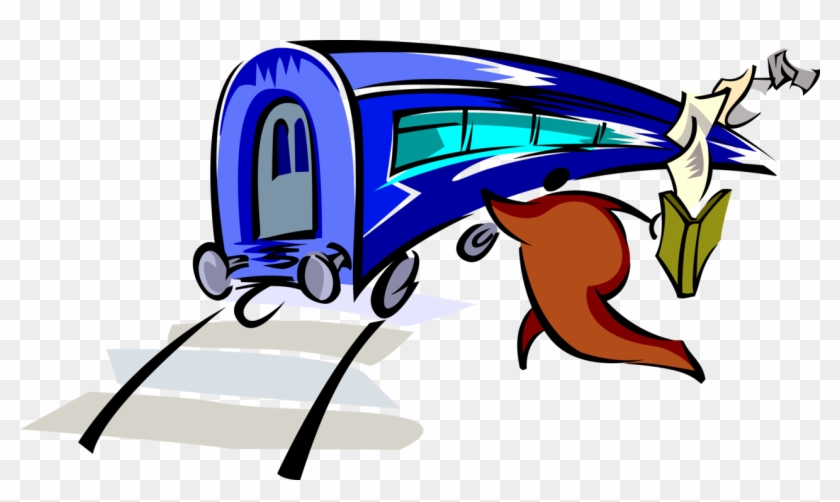 Vector Illustration Of Passenger Commuter Running To, HD Png Download ...