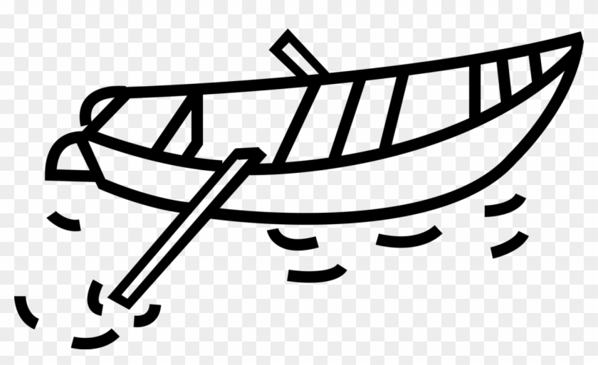 Vector Illustration Of Rowboat Or Row Boat Watercraft - Ruderboot ...