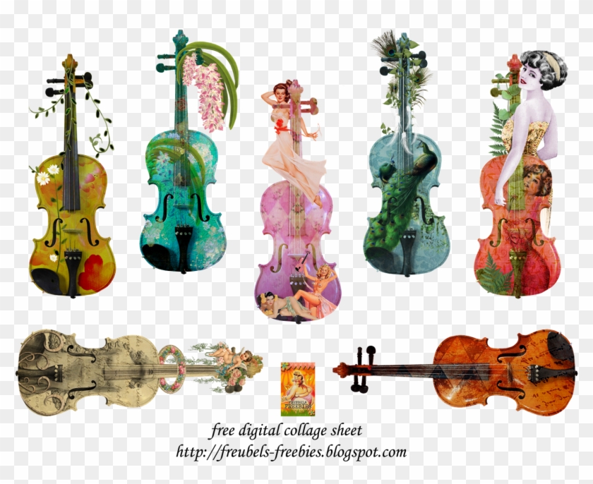 Fantasy Violin Collage Sheet, Collage Art, Collages, - Viola, HD Png ...