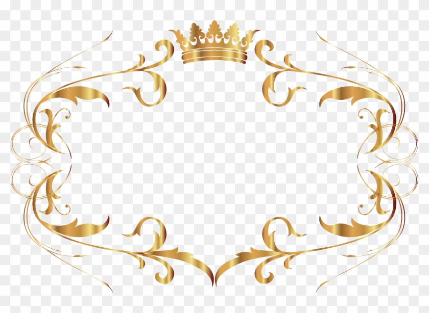 Text Box Gold Beautiful Pattern Frame Transprent - Gold Text Box Png ...