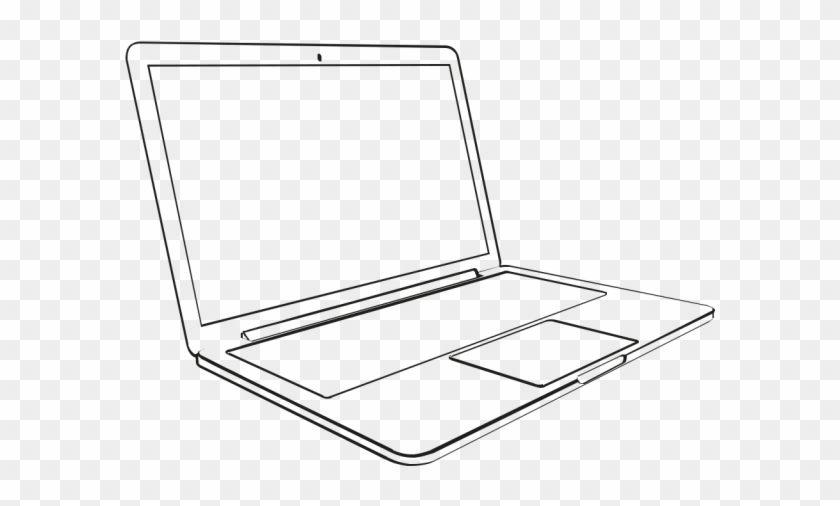 Drawn Laptop Cartoon - Line Art, HD Png Download - 640x480(#4634991 ...