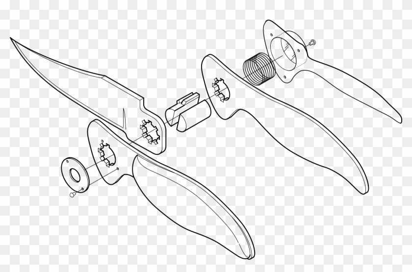 This Free Icons Png Design Of Pocket Knife - Simple Exploded View ...