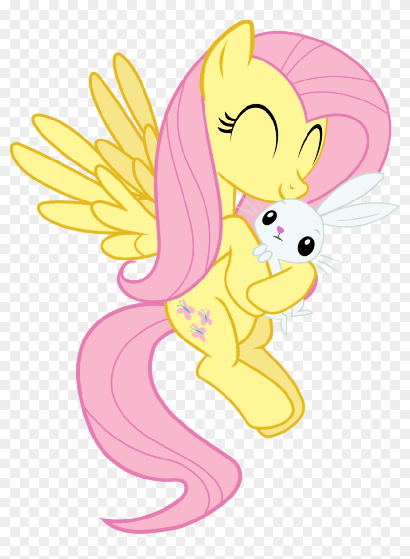 Angel Bunny, Fluttershy, Flying, Hug, Safe, Simple - My Little Pony ...