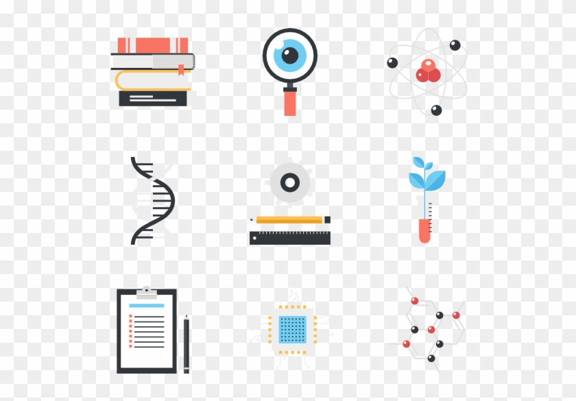 Research And Science - Cute Physics Icons, HD Png Download - 600x564 ...