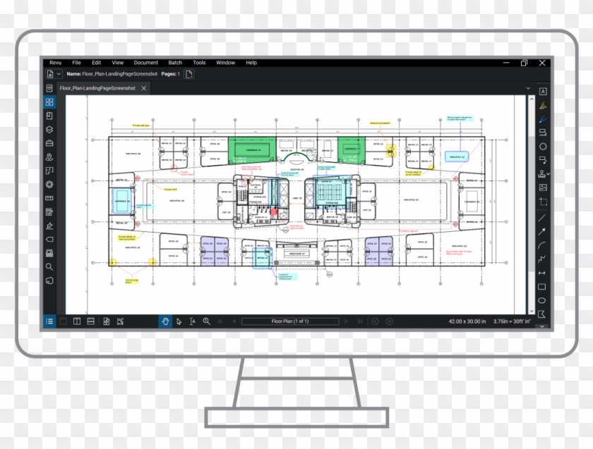 Bluebeam Revu 2019 Beta Project - Display Device, HD Png Download ...