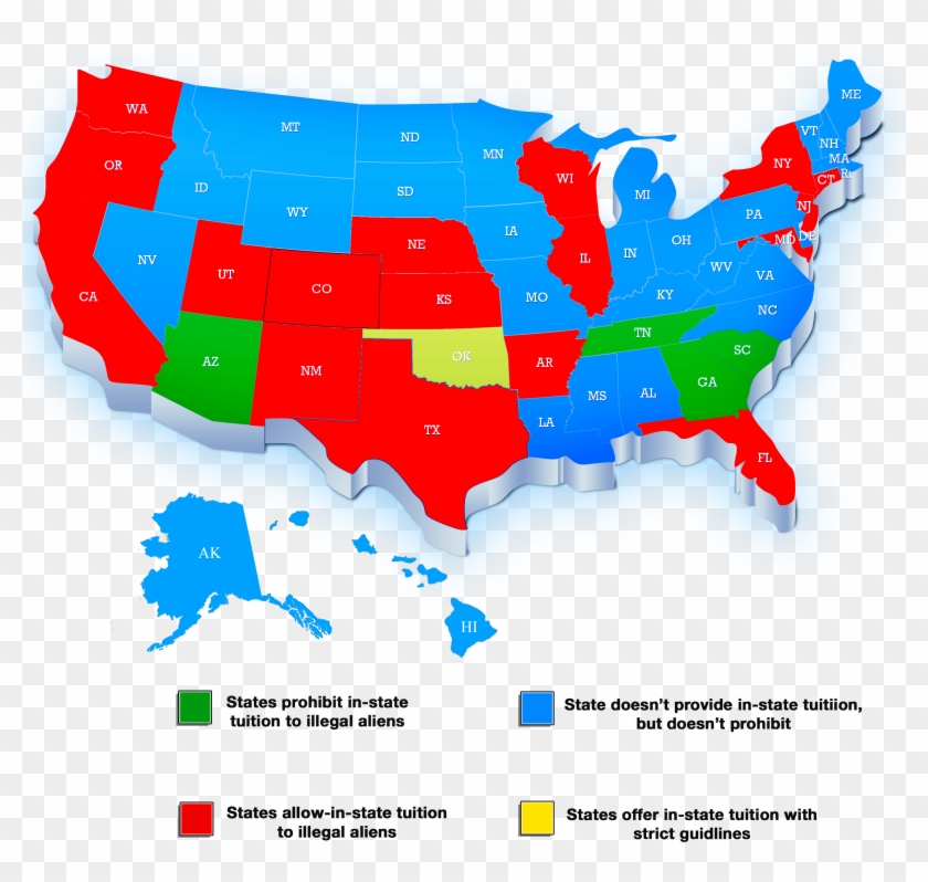 Map Of States With In-state Tuition Laws - We Need Electoral College ...
