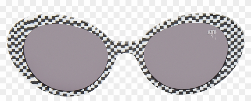 Checkered Mod Oval - Checkered Sunglasses, HD Png Download - 900x369 ...